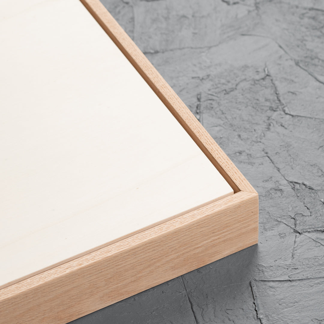 American Oak Floating Frame with Premium Poplar Art Board - Square/Rec