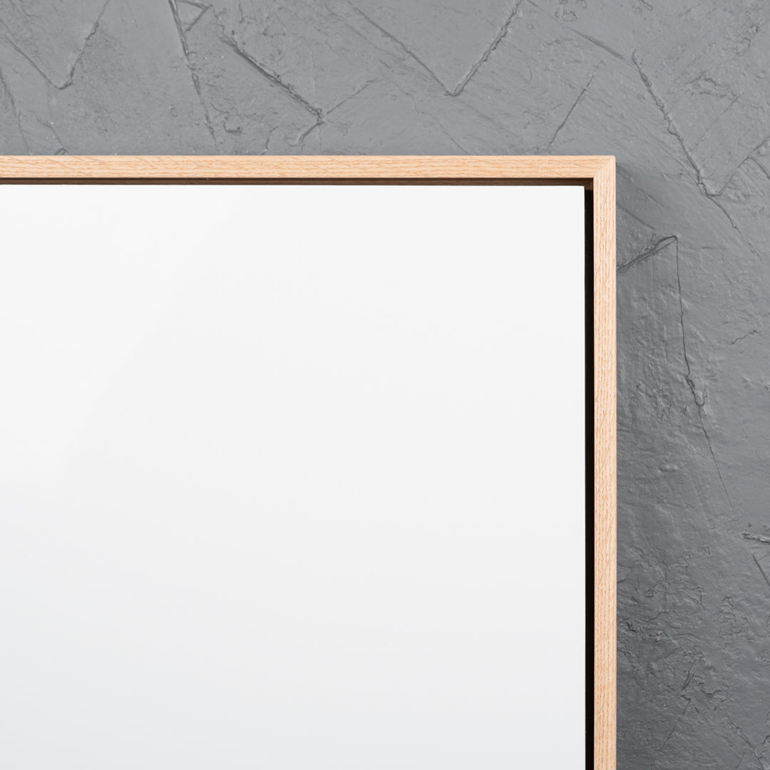 American Oak Floating Frame with Premium White Aluminium Art Board - G