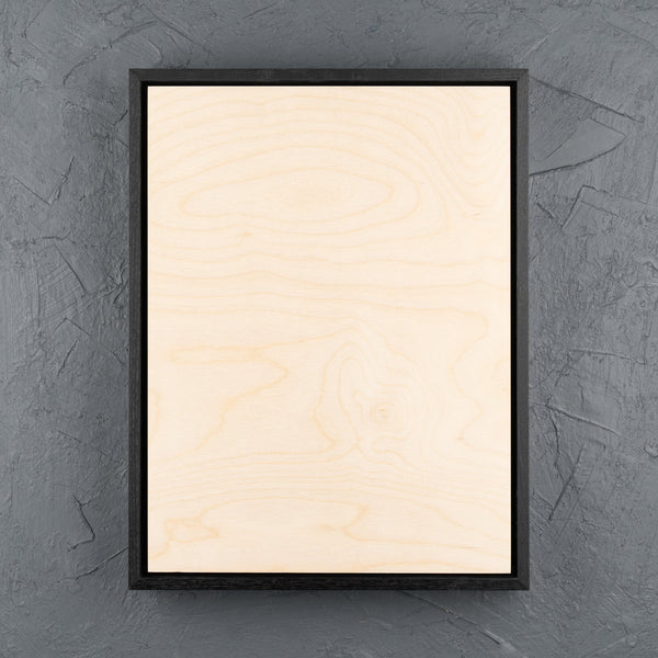 Satin Black Floating Frame with Premium Birch Art Board - Square/Recta