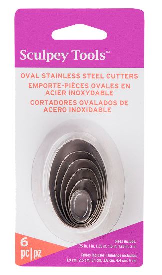 Oval Stainless Steel Cutters 6pk