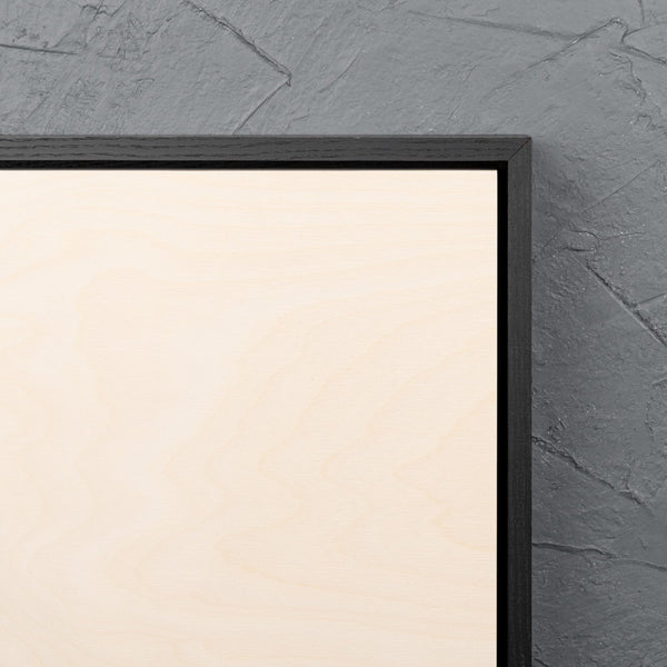 Satin Black Floating Frame with Premium Birch Art Board - Square/Recta