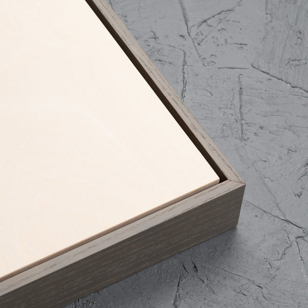 Warm Grey Floating Frame with Premium Birch Art Board - Square/Rectang