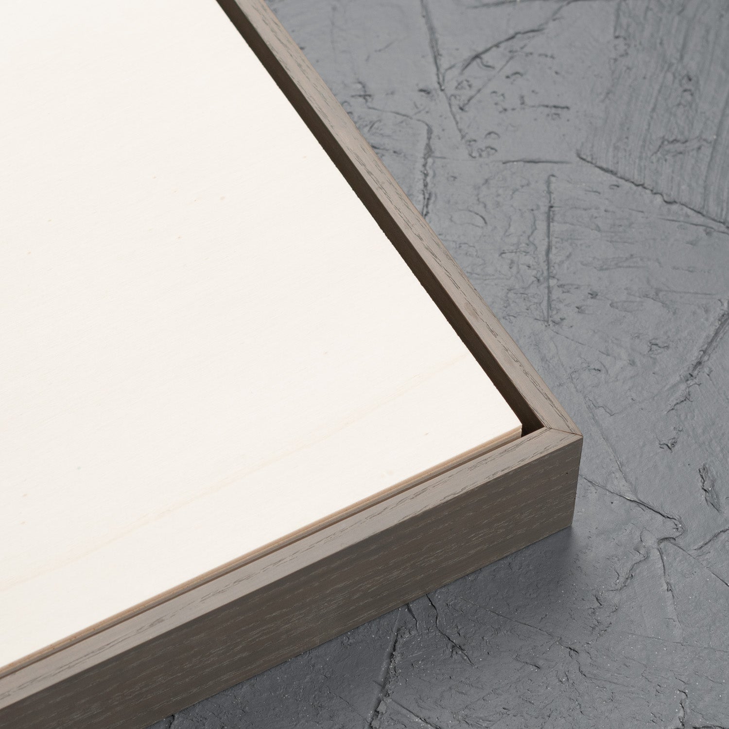 Warm Grey Floating Frame with Premium Poplar Art Board - Square/Rectan