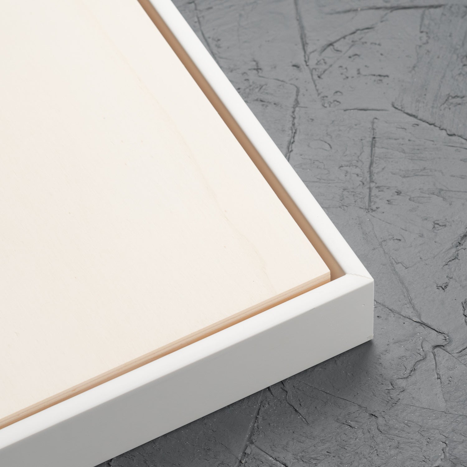 White Floating Frame with Premium Poplar Art Board - Square/Rectangle