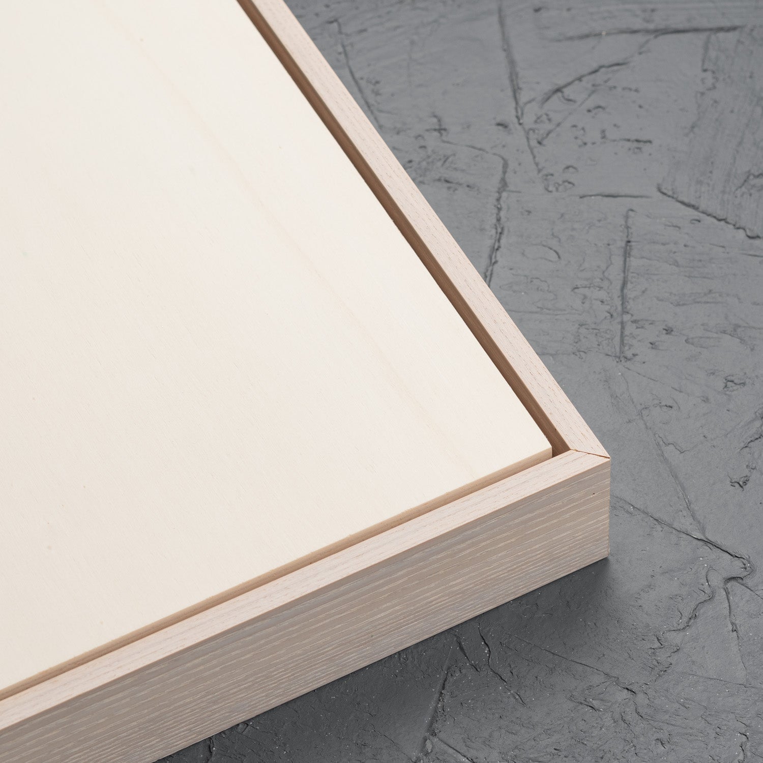 White Wash Floating Frame with Premium Poplar Art Board - Square/Recta