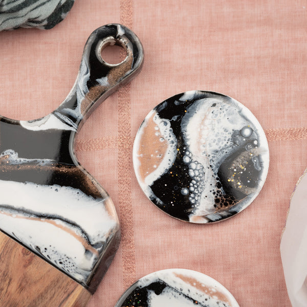 Resin serving board and coaster set class